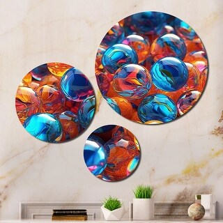 Designart "Mystical Marbles III" Abstract Shapes Living Room Set - Bed Bath & Beyond - 39842213